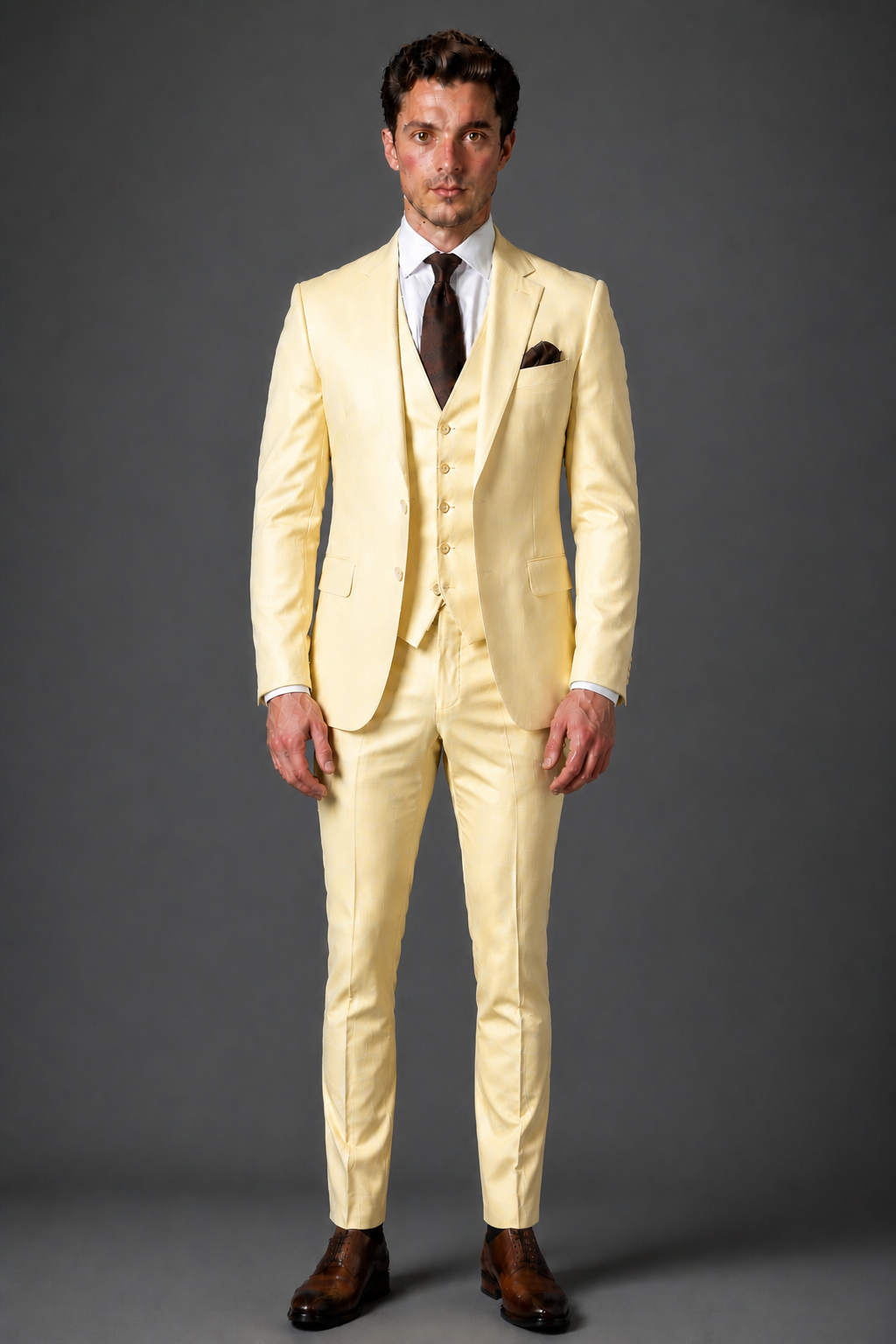 Butter Yellow Silk Blend Groomsmen Suit — Custom Made to Measure | Sui ...